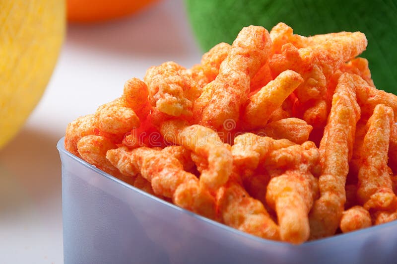 Cheetos Snack Close-Up stock image. Image of texture - 347066497