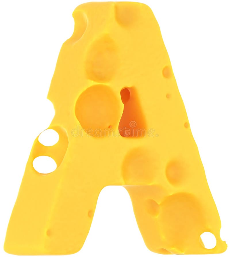 Cheeze Font a Letter Isolated on White Stock Illustration ...