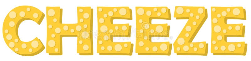 Cheeze Letters with Cheeze Texture, Vector Illustration Stock Vector ...