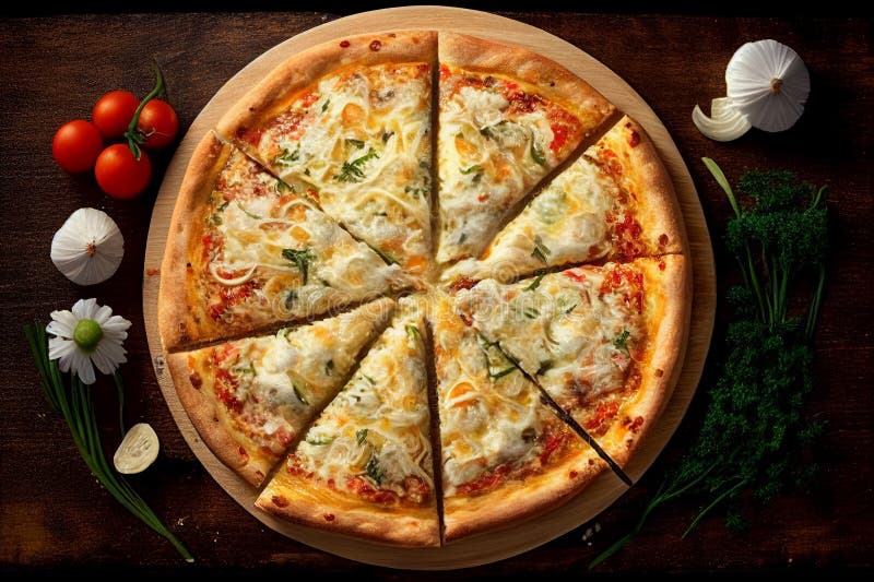 Cheezy Pizza with Crab Meat Created with Generative AI Technology Stock ...