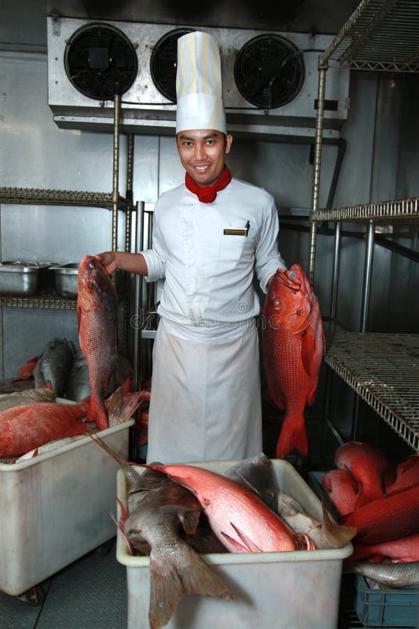 Chef stock photo. Image of fish, posing, butcher, uniform - 10953286