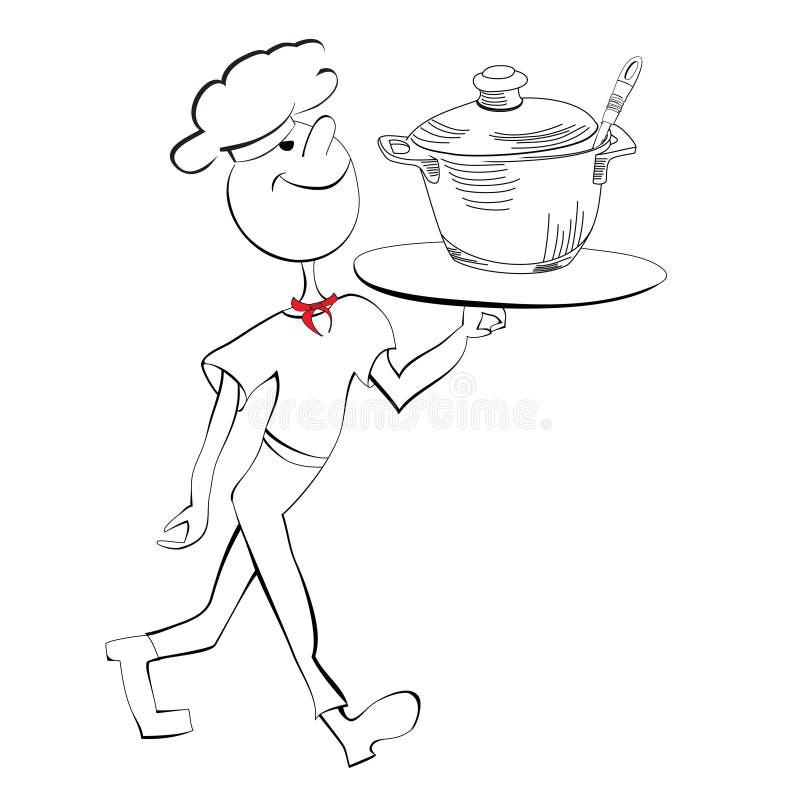 Greasy Spoon Cook stock illustration. Illustration of apron - 39302