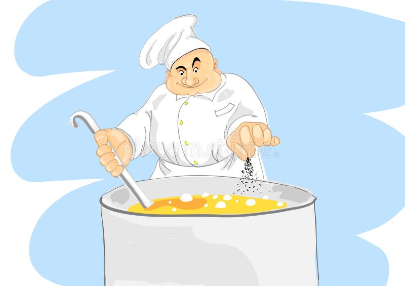 Chef Stirring Pot Clipart