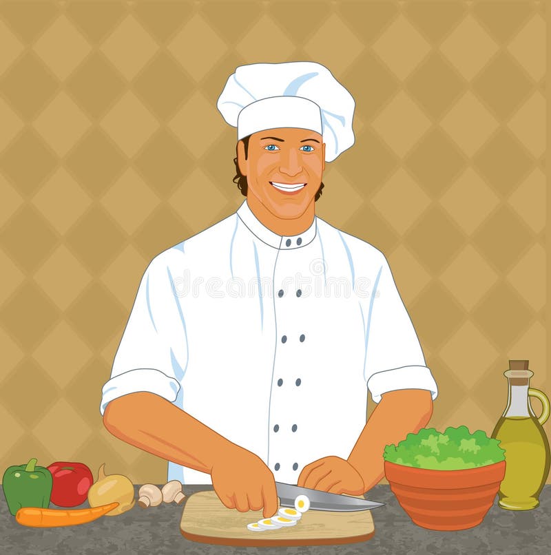 Chef stock vector. Illustration of cutting, male, pepper - 9712808
