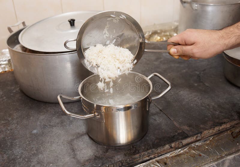 Chef is Adding Rice in Dish Stock Image - Image of service, adding ...