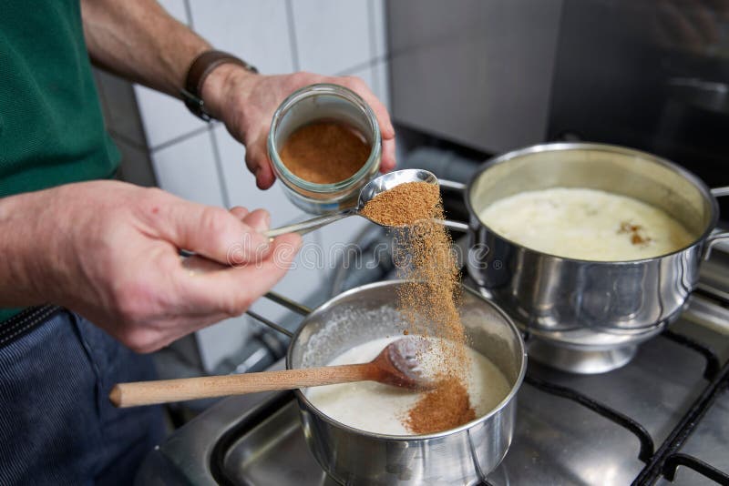 Chef Adding Spice on Bowl during Ayurvedic Cooking Stock Photo - Image ...