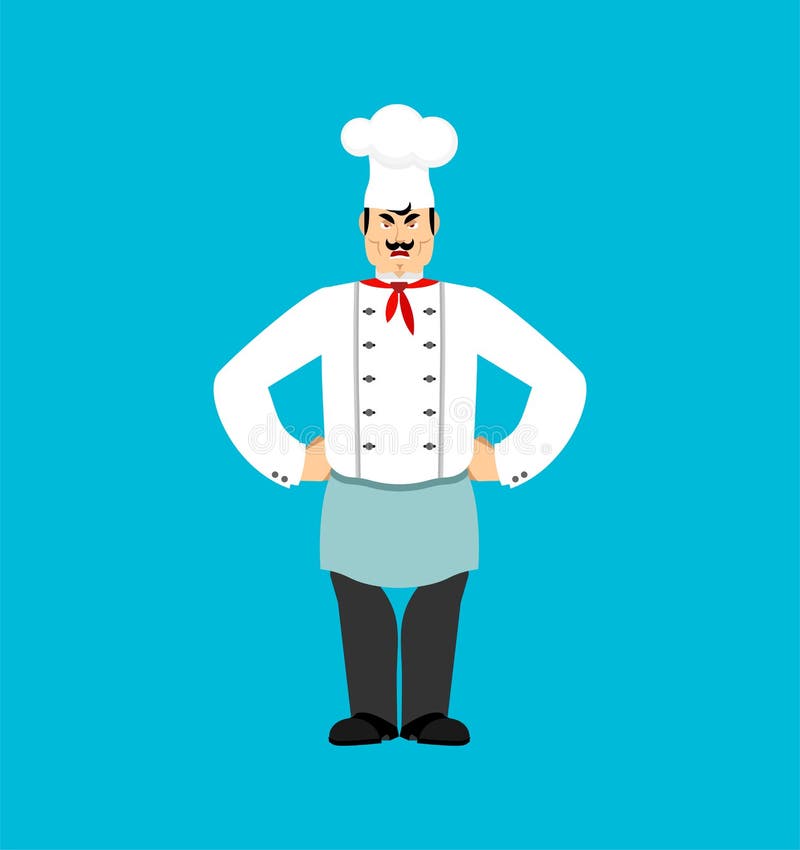 Chef angry. Cook evil stock vector. Illustration of graphic - 243568123