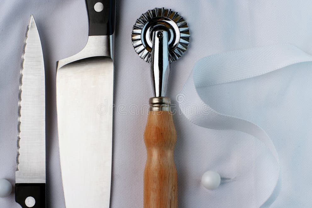 Chef Apprentice; Uniform and Utensils Stock Image - Image of bleu ...