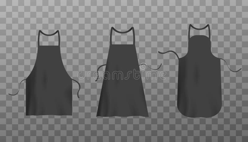 Chef Aprons, Black Kitchen Uniform, Protective Clothing for Cook. Stock ...