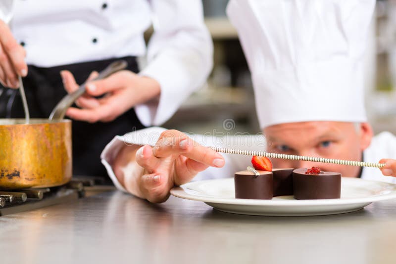 Chef As Patissier Cooking in Restaurant Dessert Stock Image - Image of ...