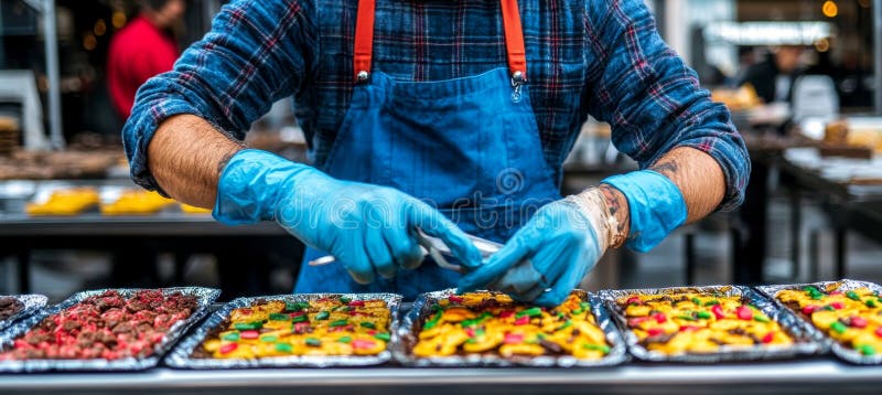 Chef Assembling Colorful Dessert Trays, a Culinary Experience with ...