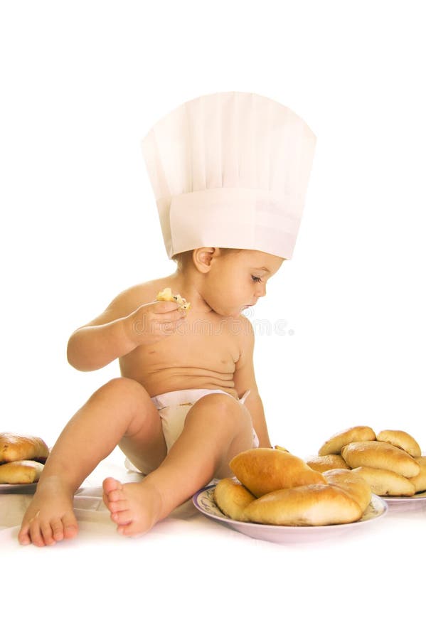 Little Cooks Kids Boy and Girl Stock Image - Image of chef, cooking ...