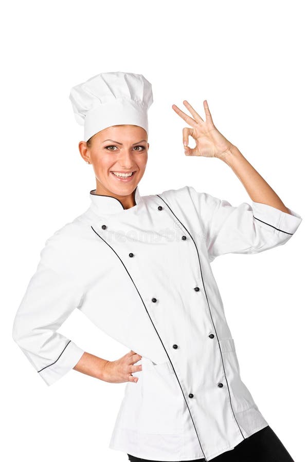 Chef Baker or Cook Showing Ok Hand Sign Stock Image - Image of adult ...