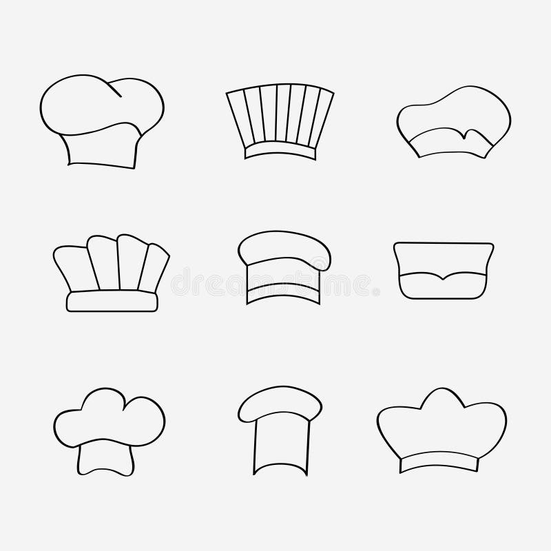 Chef or Baker Hats and Toques Stock Vector - Illustration of delicious ...