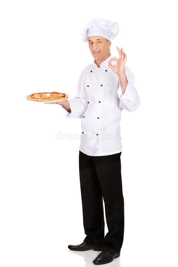 Chef Baker Italian Pizza Showing Perfect Sign Stock Photos - Free ...