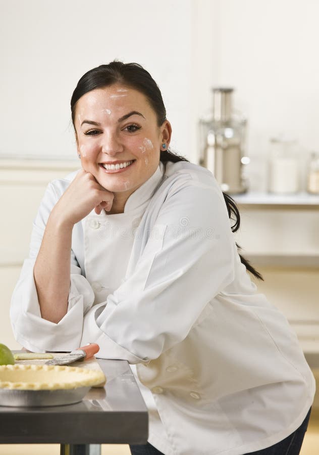 Chef Baking Pie stock image. Image of thirties, long - 10198107