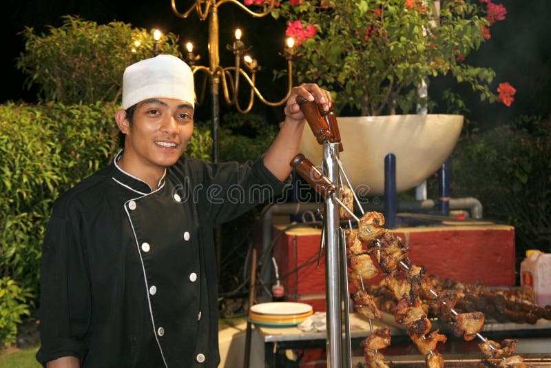 Chef at barbecue dinner stock photo. Image of male, good - 6805590