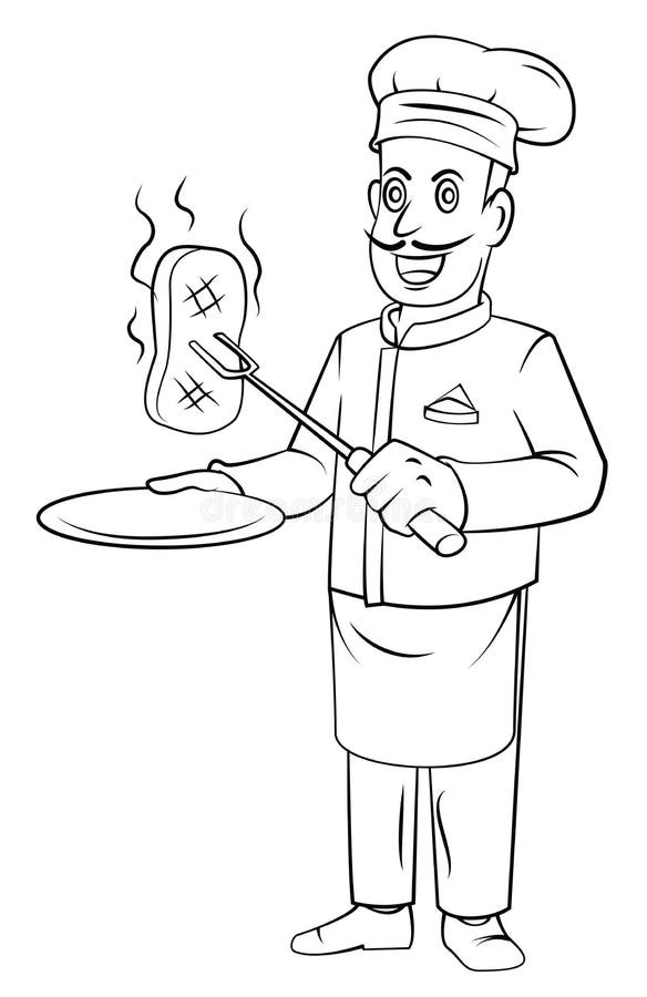Chef bbq stock illustration. Illustration of restaurant - 18740585