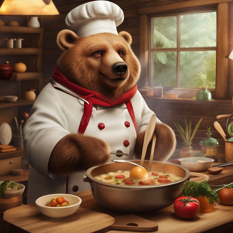 Grizzly Bear Cooking Stock Illustrations – 84 Grizzly Bear Cooking ...