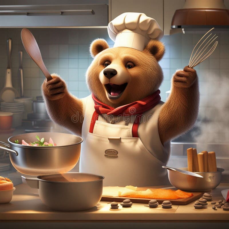 Grizzly Bear Cooking Stock Illustrations – 84 Grizzly Bear Cooking ...