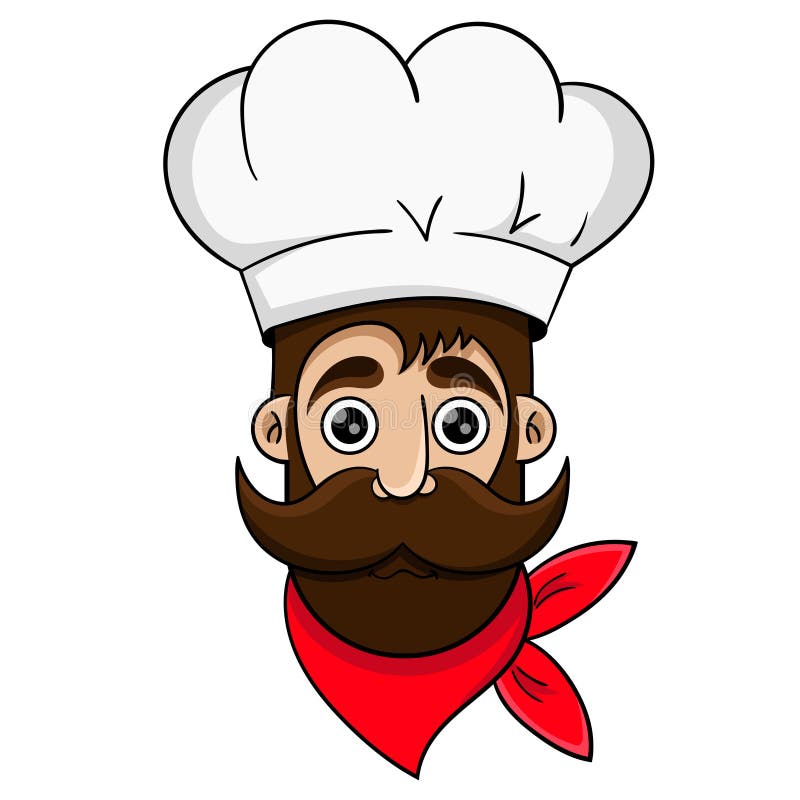 Chef with Beard and Mustache Illustration Mascot Logo Stock Vector ...