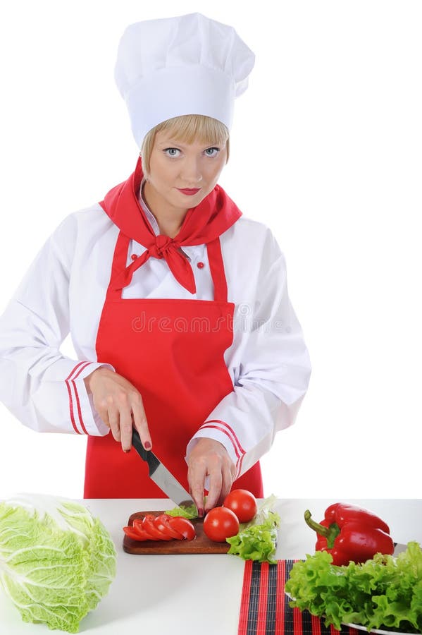Chef beau dans l'uniforme. photo stock. Image du bouche - 16286382