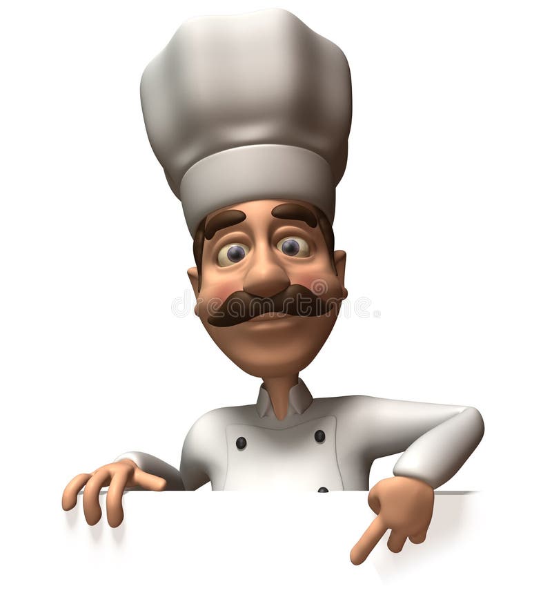 Chef with a blank sign stock illustration. Illustration of sign - 6862379