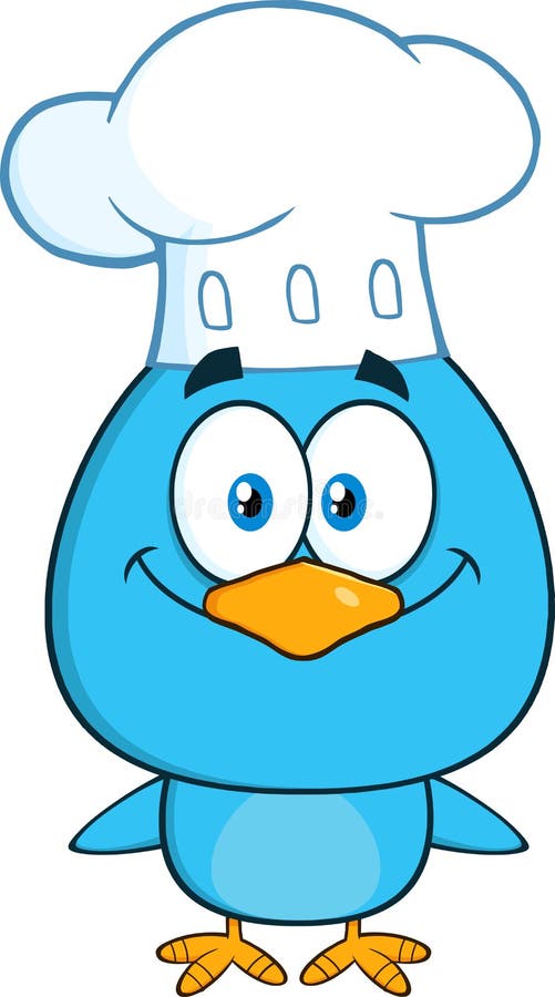 Chef Blue Bird Cartoon Character Stock Vector - Illustration of ...