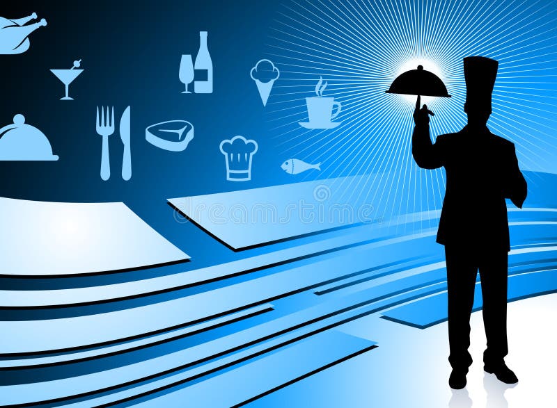 Blue man chef stock vector. Illustration of artistic, gourmet - 4142371