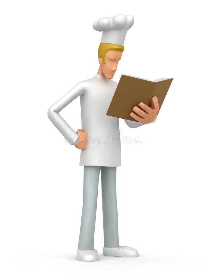 Chef with book stock illustration. Illustration of diet - 13491252