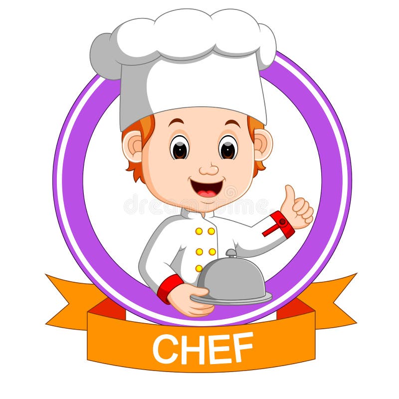 Chef Boy Holding Plate Dish Stock Vector - Illustration of food ...
