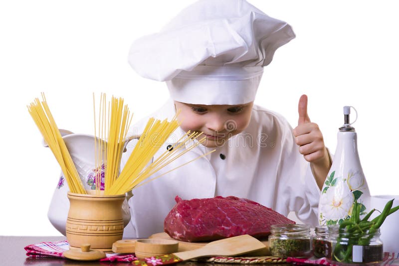 Chef Boy Prepares a Menu of Raw Beef Stock Photo - Image of vegetables ...