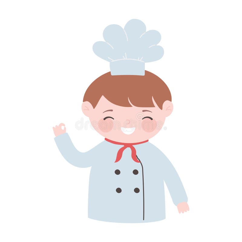 Chef Boy with Uniform Cartoon Character Isolated Icon Design Stock ...