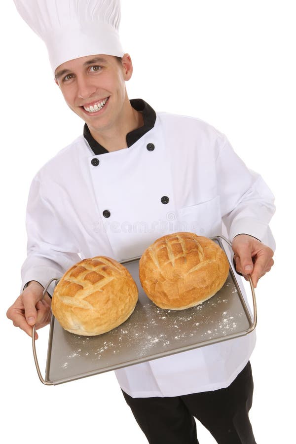 Chef with Bread stock photo. Image of handsome, service - 7761466