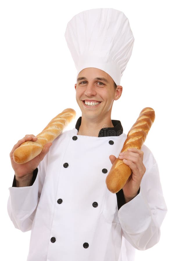 Chef with Bread stock photo. Image of handsome, service - 7761466