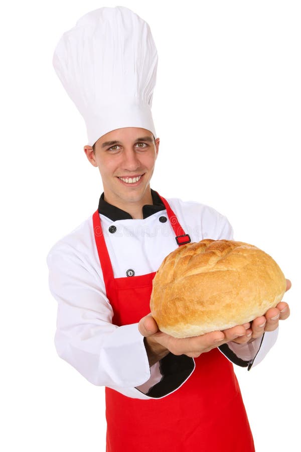Chef with Bread stock photo. Image of handsome, service - 7761466