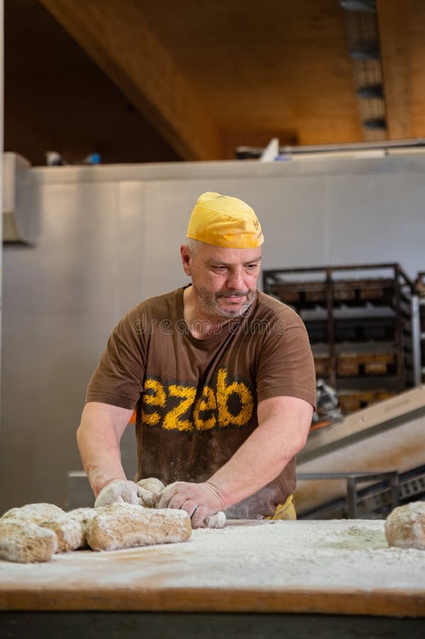 Chef during the Bread Cooking in the Kitchen of Ezeb, a Family-owned ...