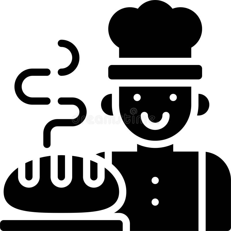 Chef and Bread Icon, Bakery and Baking Related Vector Stock Vector ...