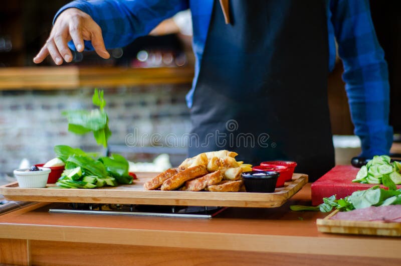 Chef is Breakfast Preparing in the Restaurant Stock Image - Image of ...