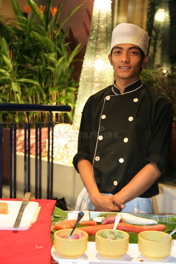 Chef in buffet dinner stock image. Image of accommodation - 6014837