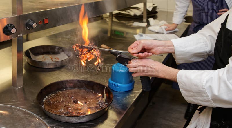 Chef Burning Aromatic Herbs To Smoke Dish Stock Photos - Free & Royalty ...