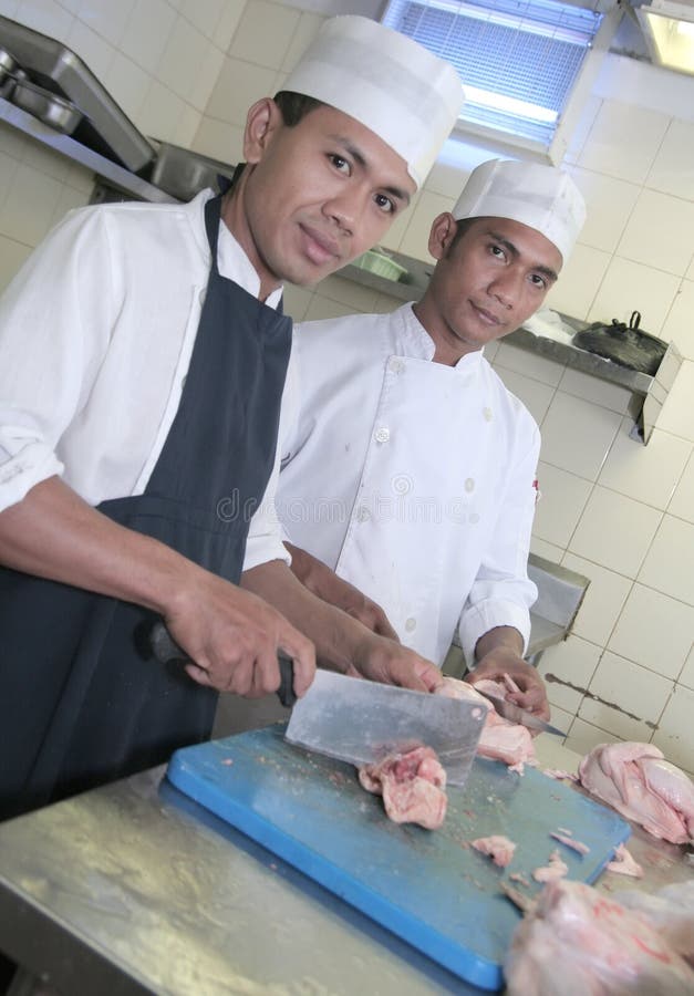 Chef at butcher stock image. Image of chicken, work, employee - 6385763