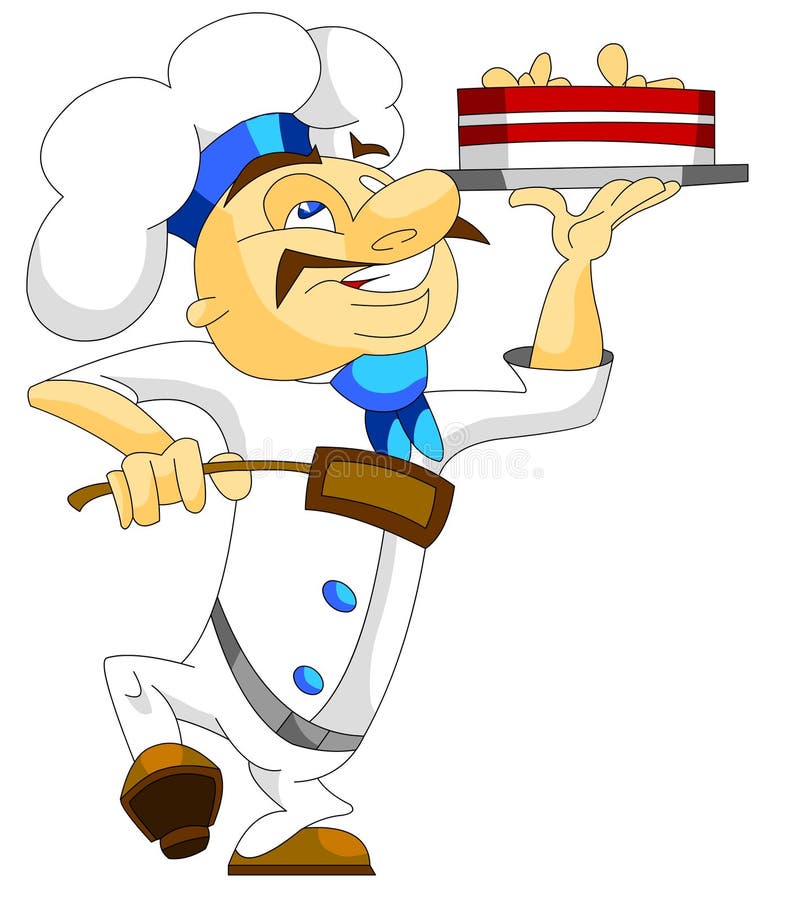 Chef with Chocolate Cake stock vector. Illustration of mascot - 37349638