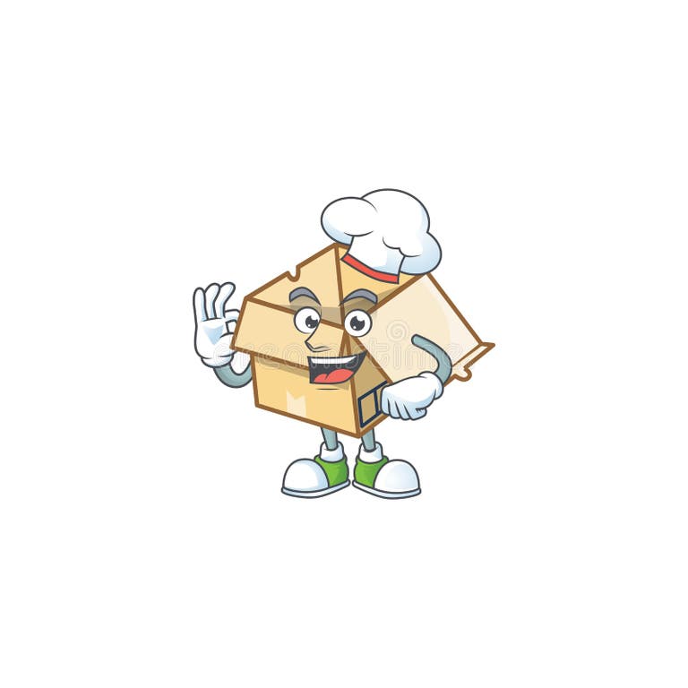 Chef Cardboard Open with Character Mascot Shape Stock Vector ...