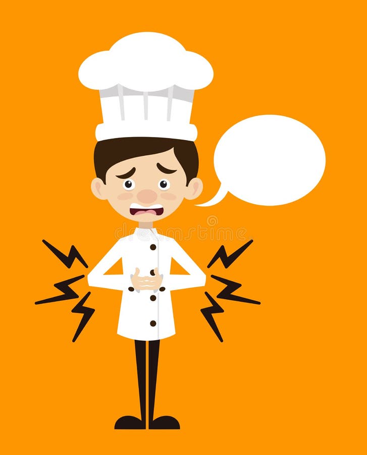 Cartoon Man Feeling Sick with Speech Bubble Stock Illustration ...