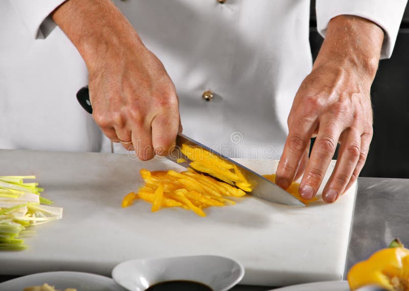 Chef carving pepper stock photo. Image of food, working - 9531406