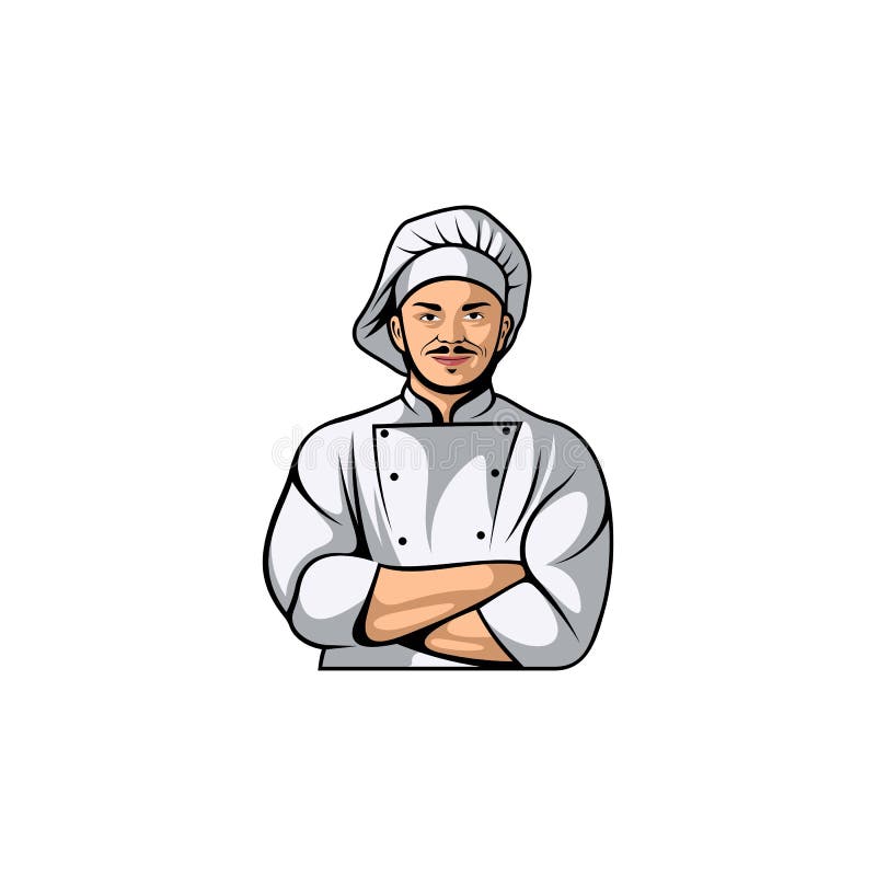 Chef Character Logo Design Template Vector, Icon Symbol, Creative ...
