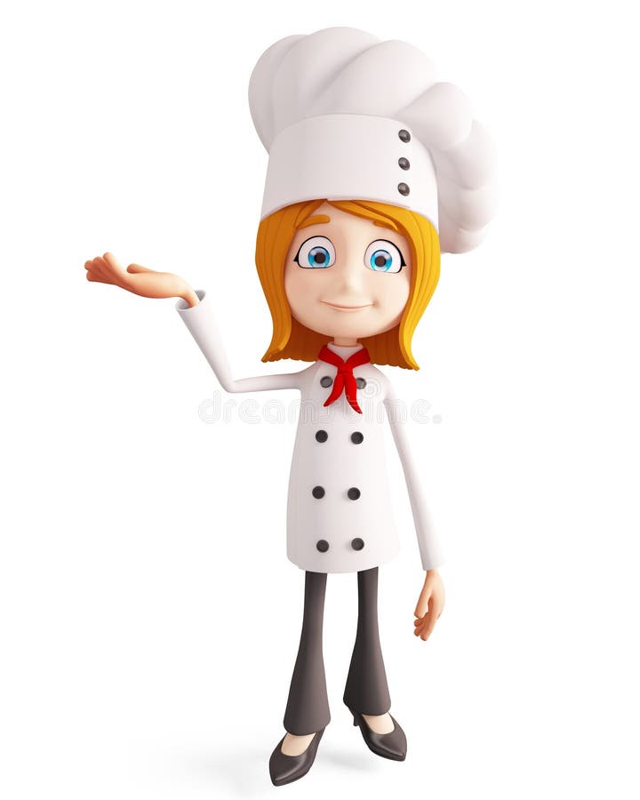 Chef Character with Presentation Sign Stock Illustration - Illustration ...