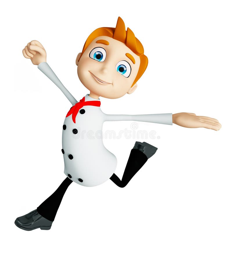 White Chef Character Running Pose Stock Illustrations – 12 White Chef ...