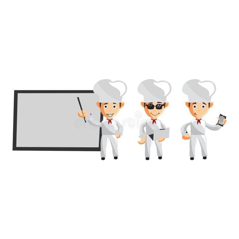 Chef Character Worker Creation Illustration Template Pose Set Stock ...